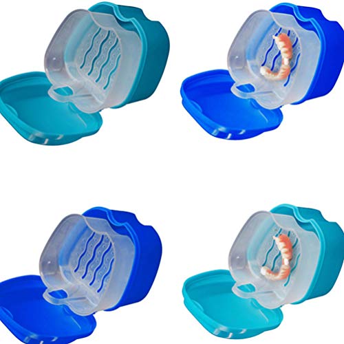 ENDYAK Denture Case Denture Case with Strainer Denture Bath Box False Teeth Storage Box Container Holder for Travel Retainer Cleaning Denture Cup