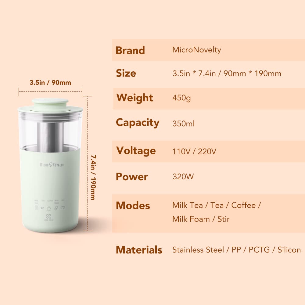 MINI Milk Tea Mug Maker Iced Tea Maker and Iced Coffee Maker Stainless Steel Straw Portable Size Multi-Purpose Electric Milk Foam Maker Espresso Coffee Tea Coffee Shop Dessert Shop Hotel Milk