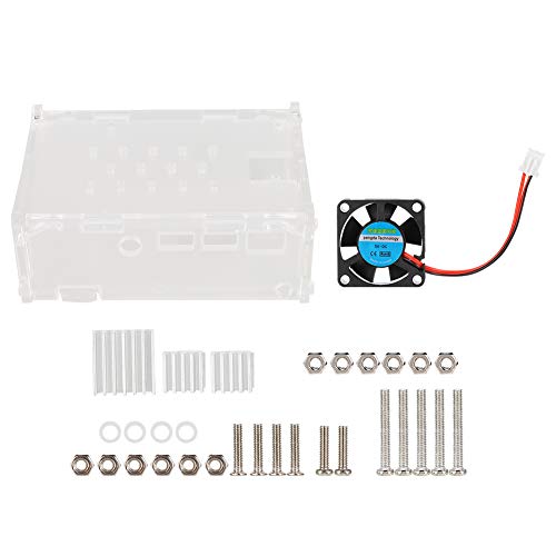 for Raspberry Pi Case, Premium Acrylic for RasPi Acrylic Case 3 Heatsinks Transparent Design 5V Cooling Fan for DIY for 4B for Raspberry Pi