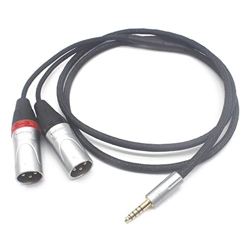 Youkamoo 4.4mm to Dual XLR Male Balanced Headphone Audio Headphone Adapter 10 Core Silver Plated Cable [ 4.4mm to XLR ] (1.2m (3.93FT))