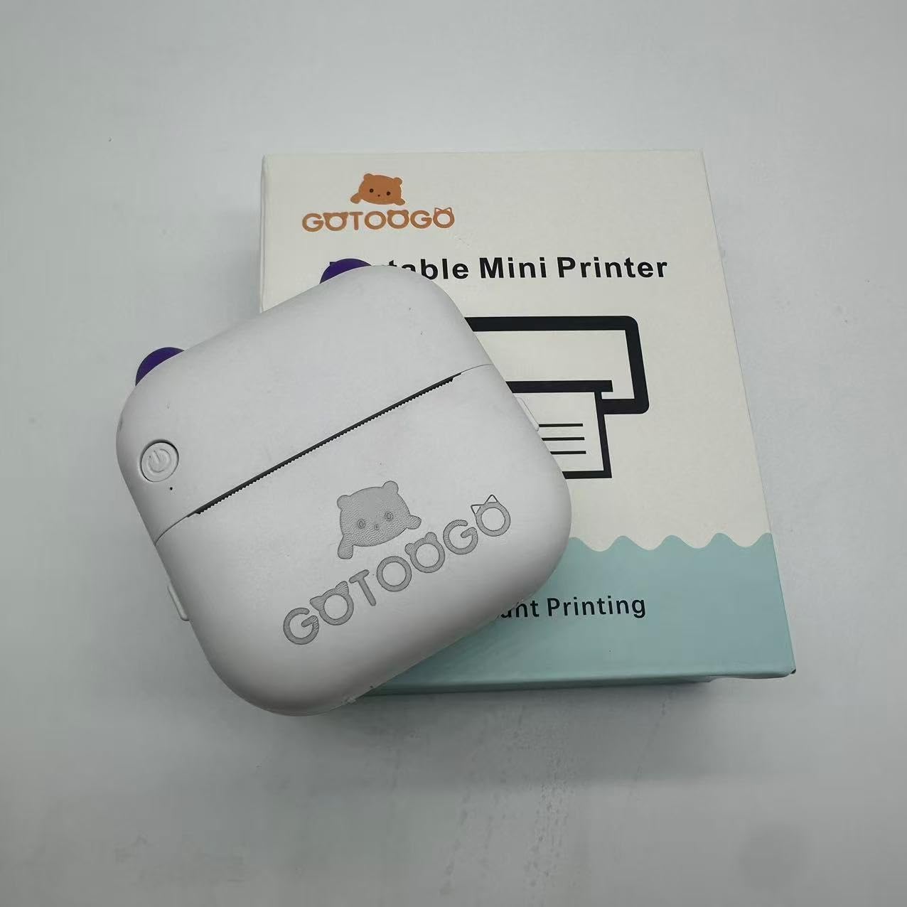 GOTOOGO Mini Sticker Printer,Bluetooth Portable Thermal Inkless Sticker Maker, Free Cut Small Pocket Printer for Pictures,Photos, Journals, DIY Creation, Study Notes, Compatible with iOS&Android