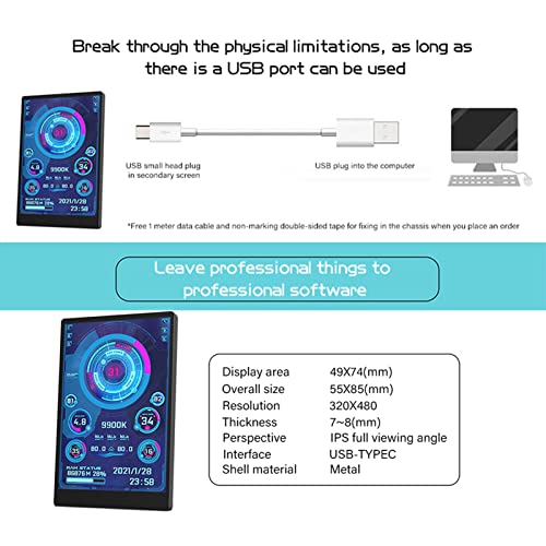 Emoshayoga Display Screen, Easy Operation Simple Installation Mini Monitor Various Modes for Replacement