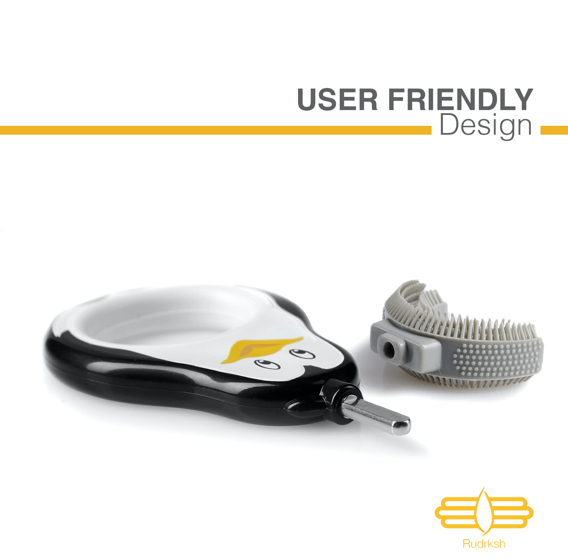 Rudrksh U Shaped Toothbrush (Penguin Shape Toothbrush with 2 Heads)