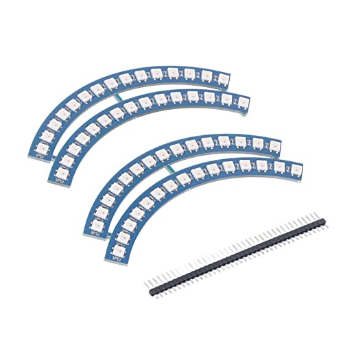 Emoshayoga RGB Ring Wall Clock Light, Serial Port WS2812 Chip PCB 5V IO Interface 800Kbps Stable Display RGB LED Light High Brightness for DIY