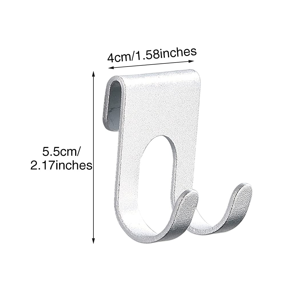 EMVANV 4pcs Adhesive Plug Hook, Stainless Steel Heavy Duty Razor Holder for Shower, Kitchen Organizer for Shaver Plug Robe Towel Loofah Coat, Shower Razor Holder Storage Hooks(Silver)