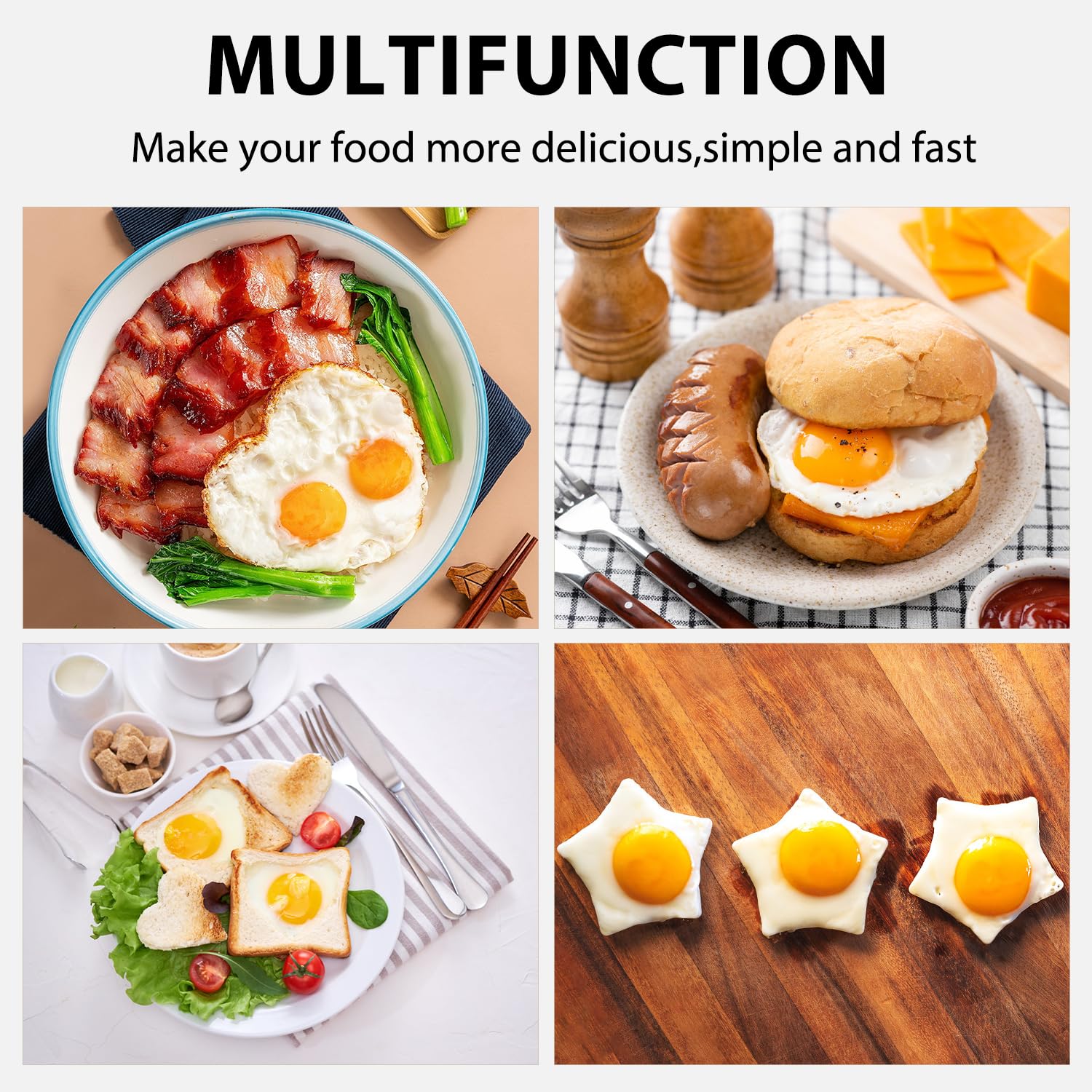 Generic Flip Cooker Pancakes Mold,Flip N Cook Silicone Pancake Mold,Flip and Cook Pancake Maker,Silicone Pancake Molds Fried Egg Mold Reusable(2 pcs+1 brush)