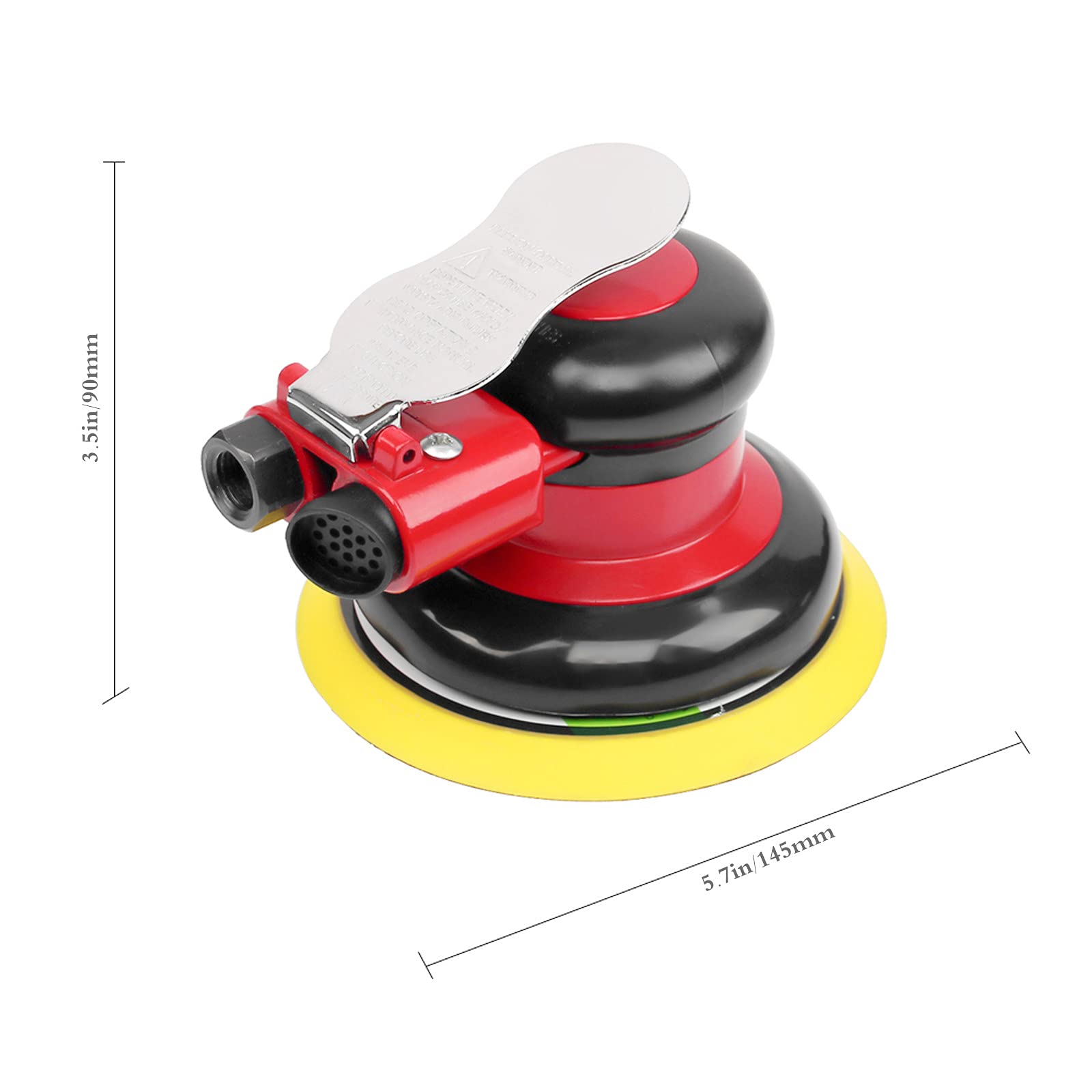 Professional Air Random Orbital Palm Sander, Heavy Duty Dual Action Pneumatic Sander with 1pc Backing Plate (5 inch)