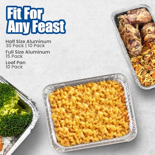 EHOMEA2Z Large Aluminum Pans (15 Pack) Full Size Deep Foil Disposable Durable Large Steam Table Pans for Baking Serving, Chafing Trays for Caterers, Bakeware 21 x 13 x 3