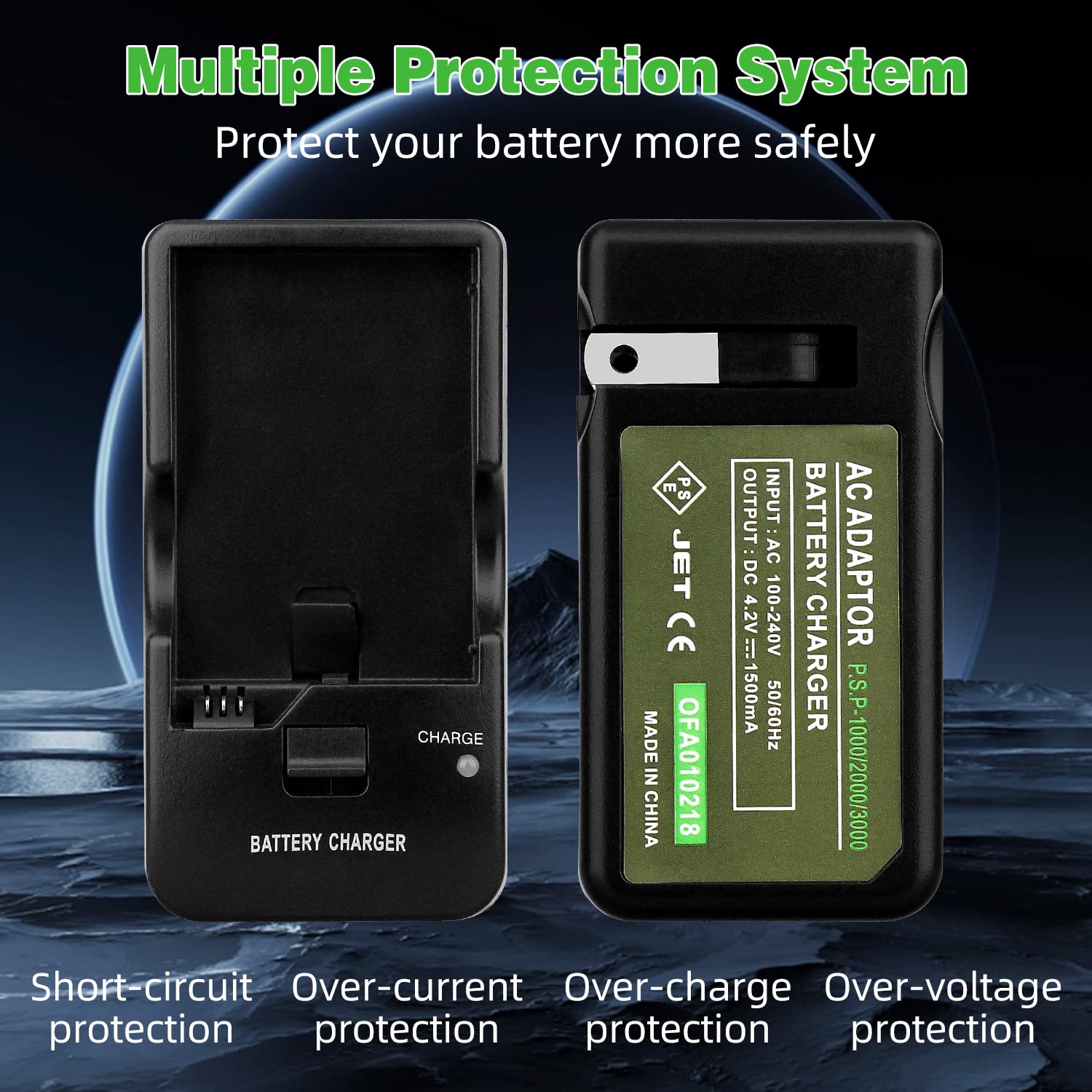 OSTENT US Battery Desktop Wall Charger Stand for Sony PSP 1000 2000 3000
