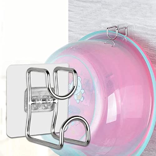 InfantLY Bright Wall Mounted Washbasin Hook Hair Dryer Holder , Heavy Duty Strong Self-Adhesive Waterproof Reusable Robe&Towel Hooks Sticky Hanger Multi-Purpose Hook Kitchen Washroom Bathroom (007)