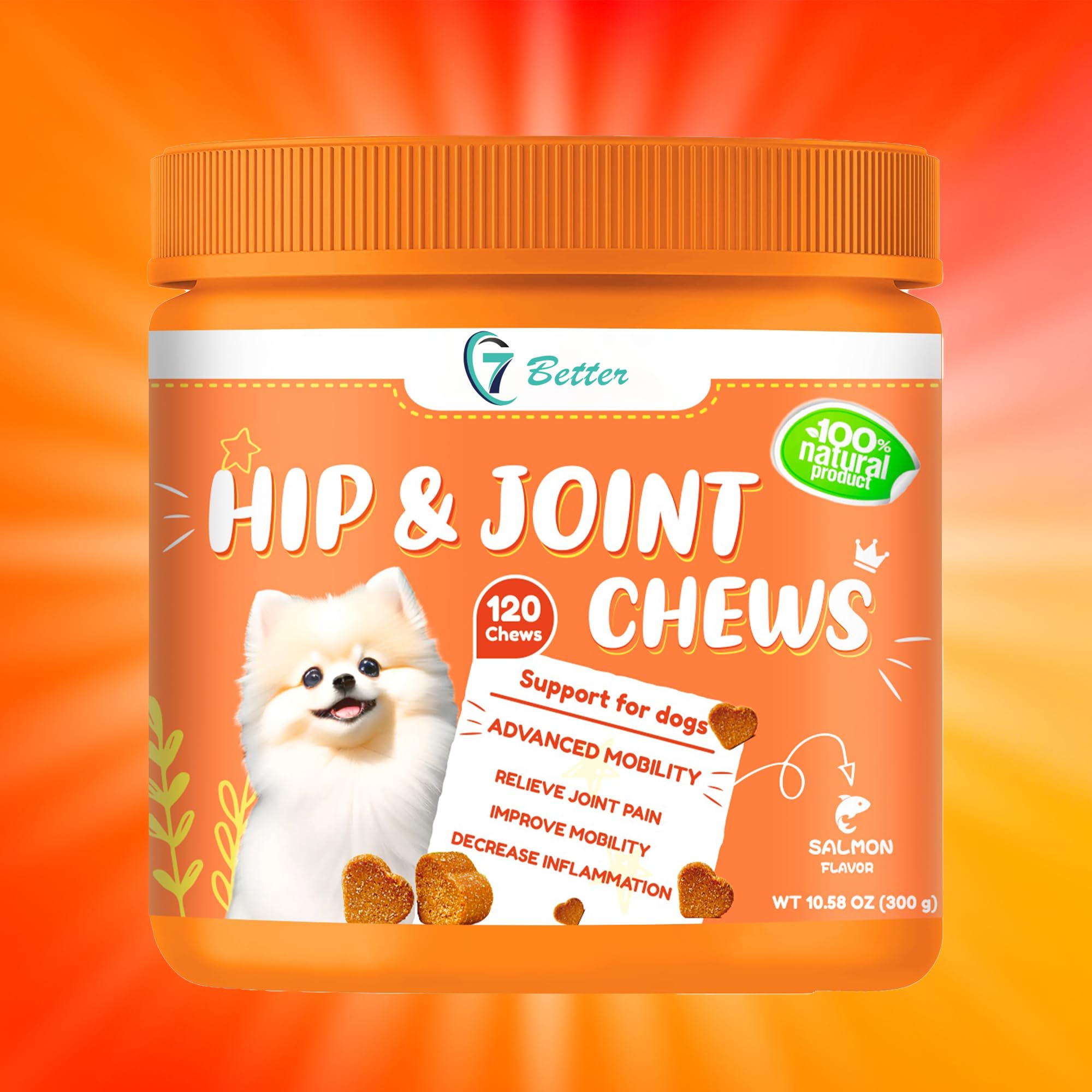 Hip and Joint Supplement for Dogs - Glucosamine for Dog Joint Supplement - with Chondroitin, MSM, Vitamins C and E for Dog Joint Relief - Mobility Bites Bacon – 120 Count