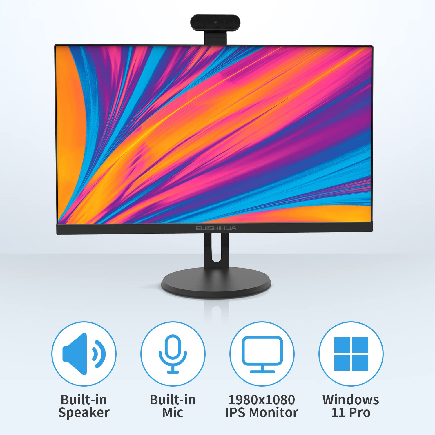 EUISHIHUA 24” Computers, i5 Quad-Core Desktop Computer with Camera, 8G Ram 512G SSD IPS HD Display, WiFi Bluetooth for Home Entertainment Business Office