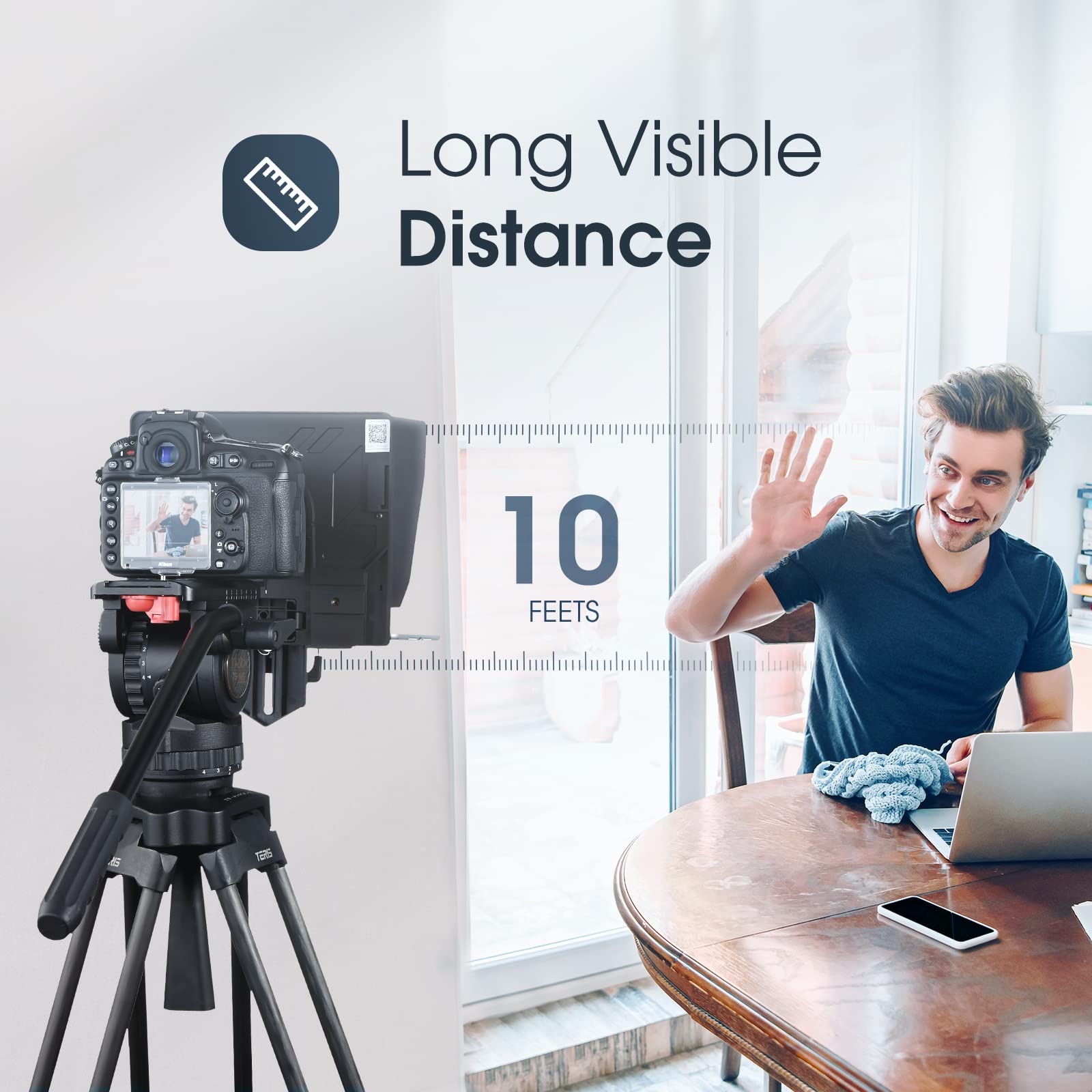 Professional Teleprompter for iPad Smartphone Tablet 11 inches for DSLR Camera w/Remote APP Control, Splitter Glass for Wide Angle Video Recording Vlogging Live Streaming,w/Portable Carry Case