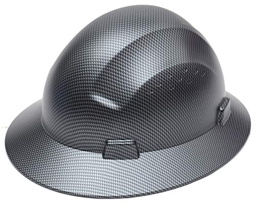 CJ Safety Full Brim Hard Hat with Fas-Trac Suspension - (Black)