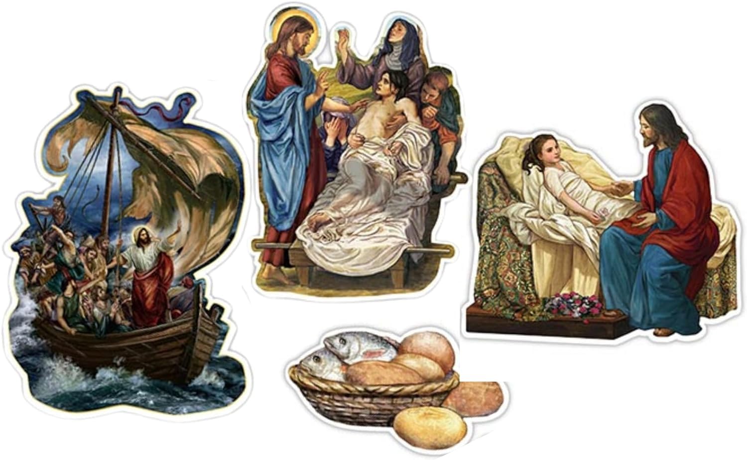Our Miracle of Jesus Catholic Sticker Sheet, Novelty Religious Inspirational Stickers for Sunday Schools, Scrapbooking, Journaling, Pack of 2