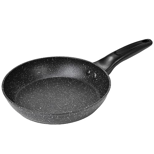 Nonstick Frying Pan Skillet,8 Inch Non Stick Granite Fry Pan Egg Pan Omelet Pans,Stone Cookware Chef's Pan with Heat-Resistant Handle,100% APEO&PFOA Free,Induction Compatible