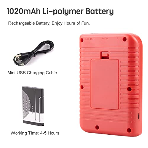 Portable Handheld Games Retro Mini Video Games,Handheld Game Console with 400 Classical FC Games 2.8" Color Screen,Birthday for Boys Girls and Adults (Red)