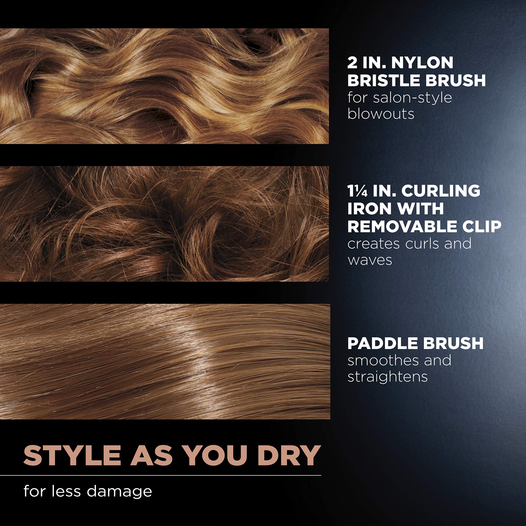 Conair Hot Air Multi-Styler, Rose Gold, Ceramic, Corded Electric, Volumize, Curl, Wave, Smooth