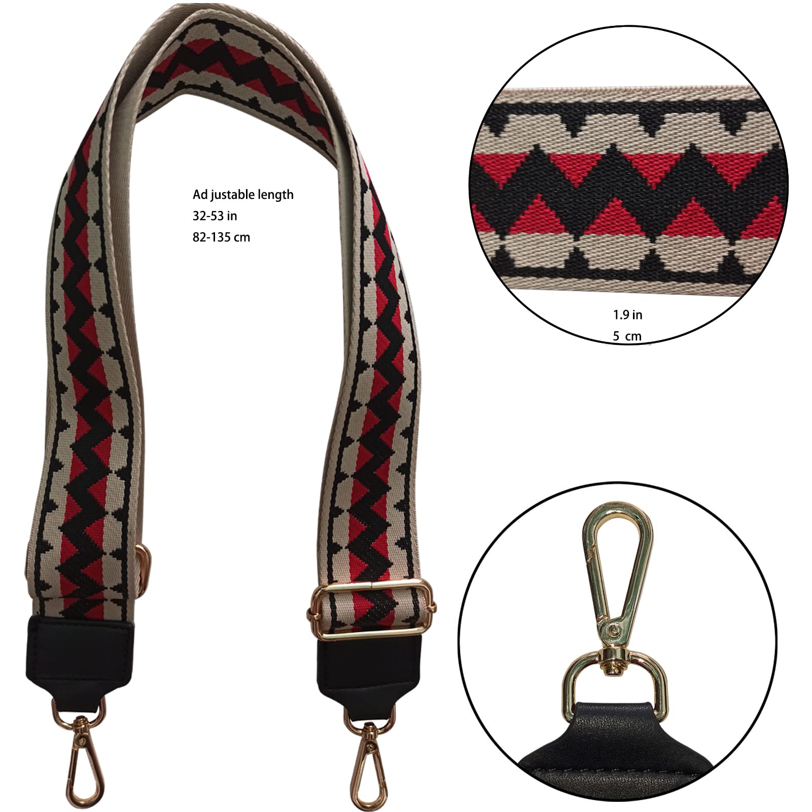 Wide Purse Strap Bag Shoulder Strap Adjustable Replacement Crossbody Canvas Bag Handbag Purses for Unisex (W1-03)