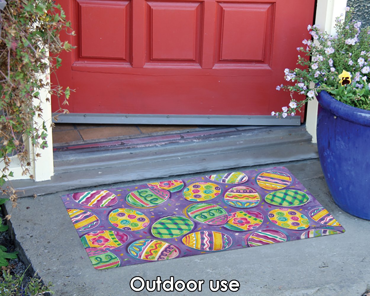 Toland Home Garden 800199 Egg Toss Spring Door Mat 18x30 Inch Easter Outdoor Doormat for Entryway Indoor Entrance