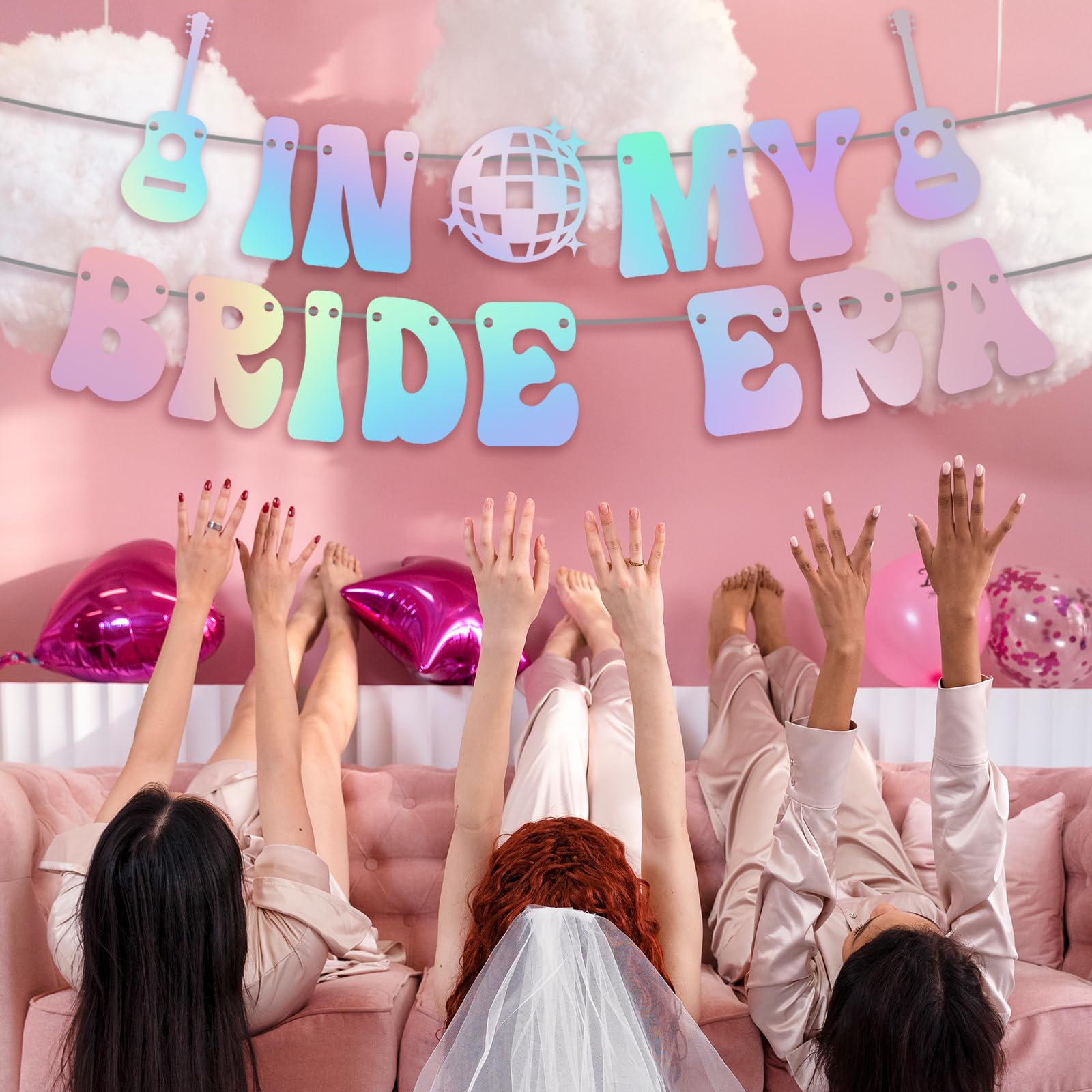 Generic in My Bride Era Banner,Glitter bridal shower party banner,in My Bride Era Decoration,Bride to Be Banner,Wedding Bridal Shower Bachelorette Party Decorations, Iridescent