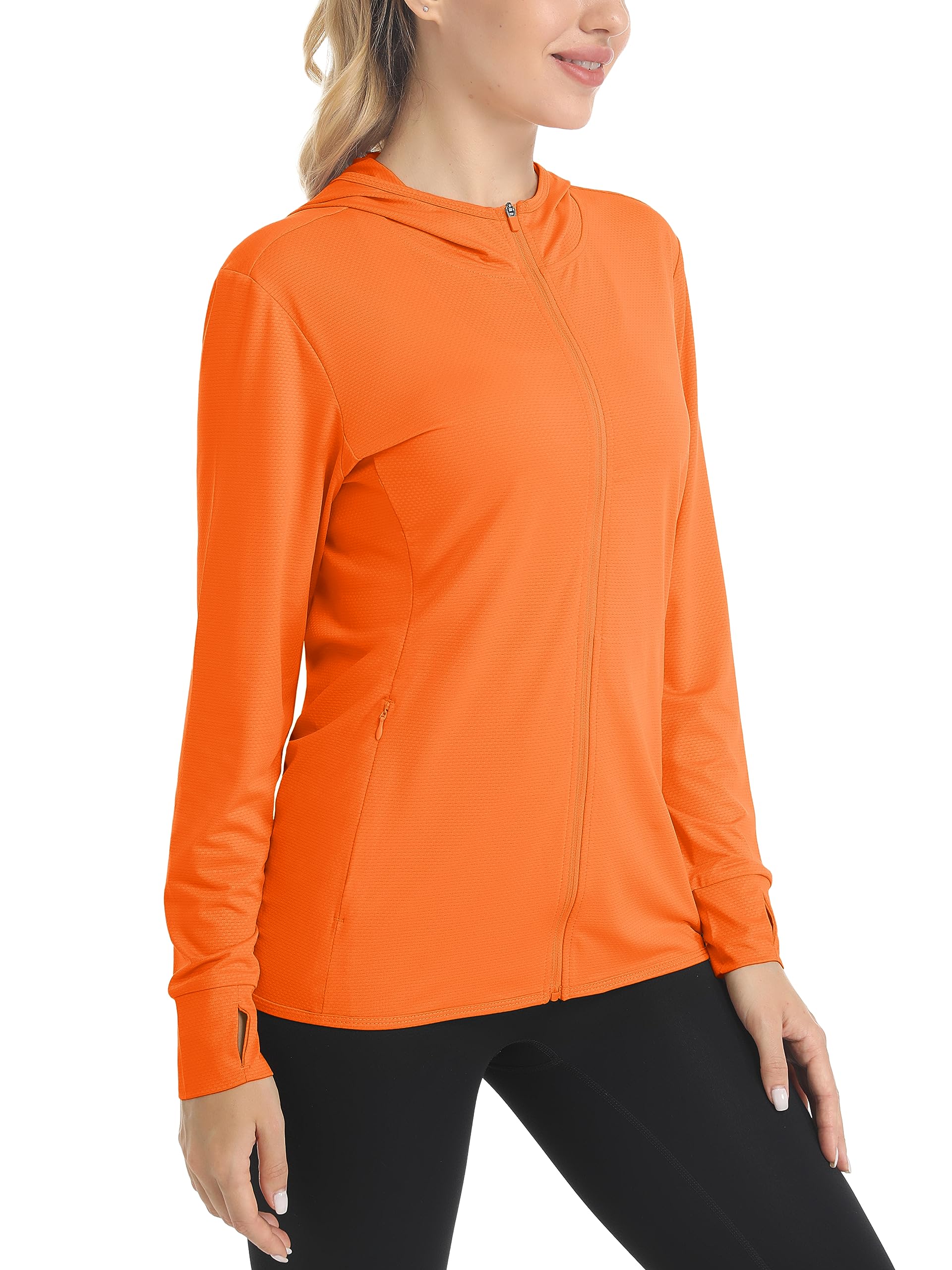 CRYSULLY Women's Long Sleeve Golf Shirts Full Zip Female Shirts Running Hiking Outdoor Tops,Black,XL