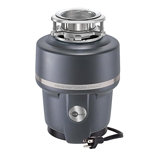 Insinkerator COMPACTCORD Evolution Compact Household Garbage Disposer with Cord, 3/4 Horsepower, Grey