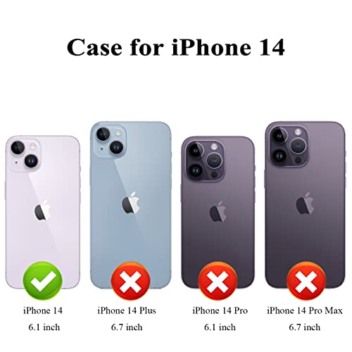 MMHUO for iPhone 14 Case with Card Holder, Flower Magnetic Back Flip Wallet Case for Women, Protective Case Phone Case, Purple