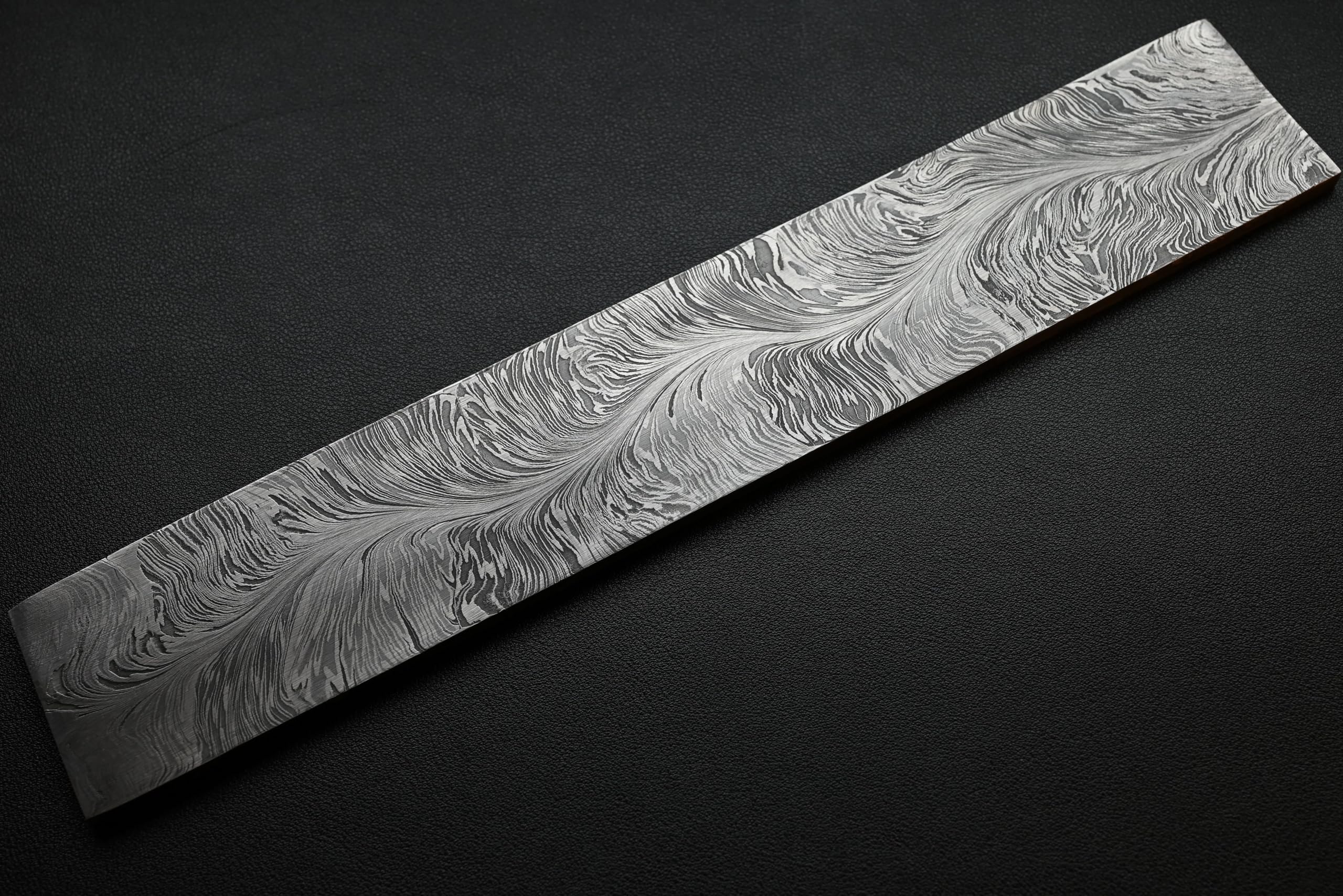 Forged Factory Damascus Steel Billet for Knife Making, Snake Pattern, 12 inches