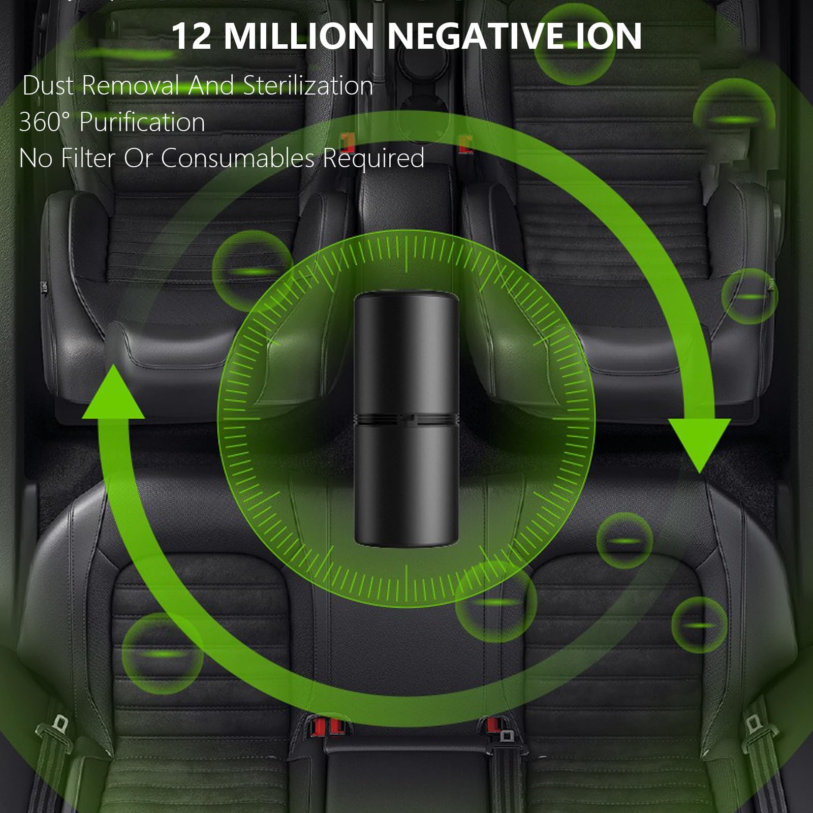 Generic Labcharge Ionic Air Purifiers For Home,Can Start With One Click, 12 Million Negative Ions, 27DB Silent Air Purifiers. Applicable To Cars, Houses, Kitchens, Bedrooms, Office, Etc. (Black)