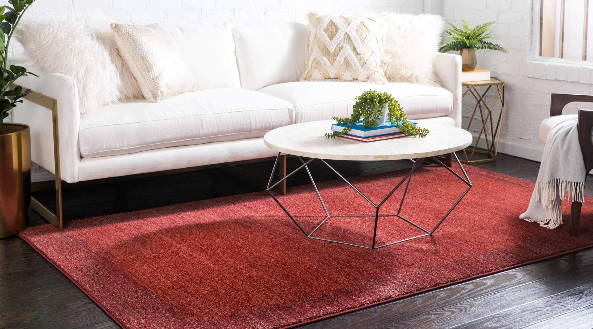 Unique Loom Del Mar Collection Area Rug - Abigail (5' 3" x 8' Rectangle, Terracotta/ Red)