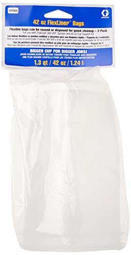 Graco 17F005 FlexLiner Spray Paint Bags, 42 oz, 3-Pack, 1.31 Quarts (Pack of 3)