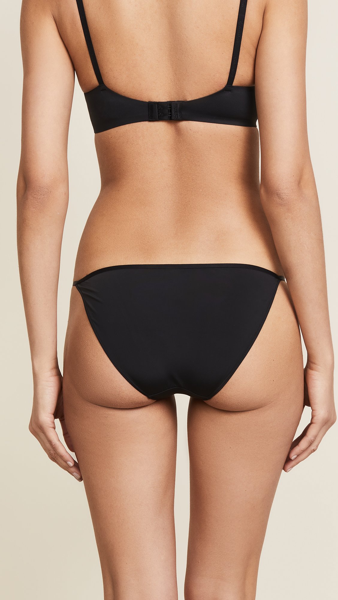 Calvin Klein Women's Sleek String Bikini Panty, Black, Small