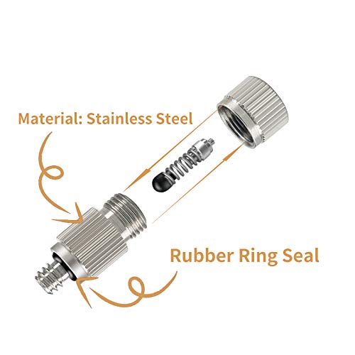 High Pressure Misting Nozzles for Outdoor Cooling System Outdoor Cooling Nozzle, UNC 10/24 Stainless Steel Misting Nozzles 0.012" Orifice (0.3mm), Silver Tone,30 Pcs