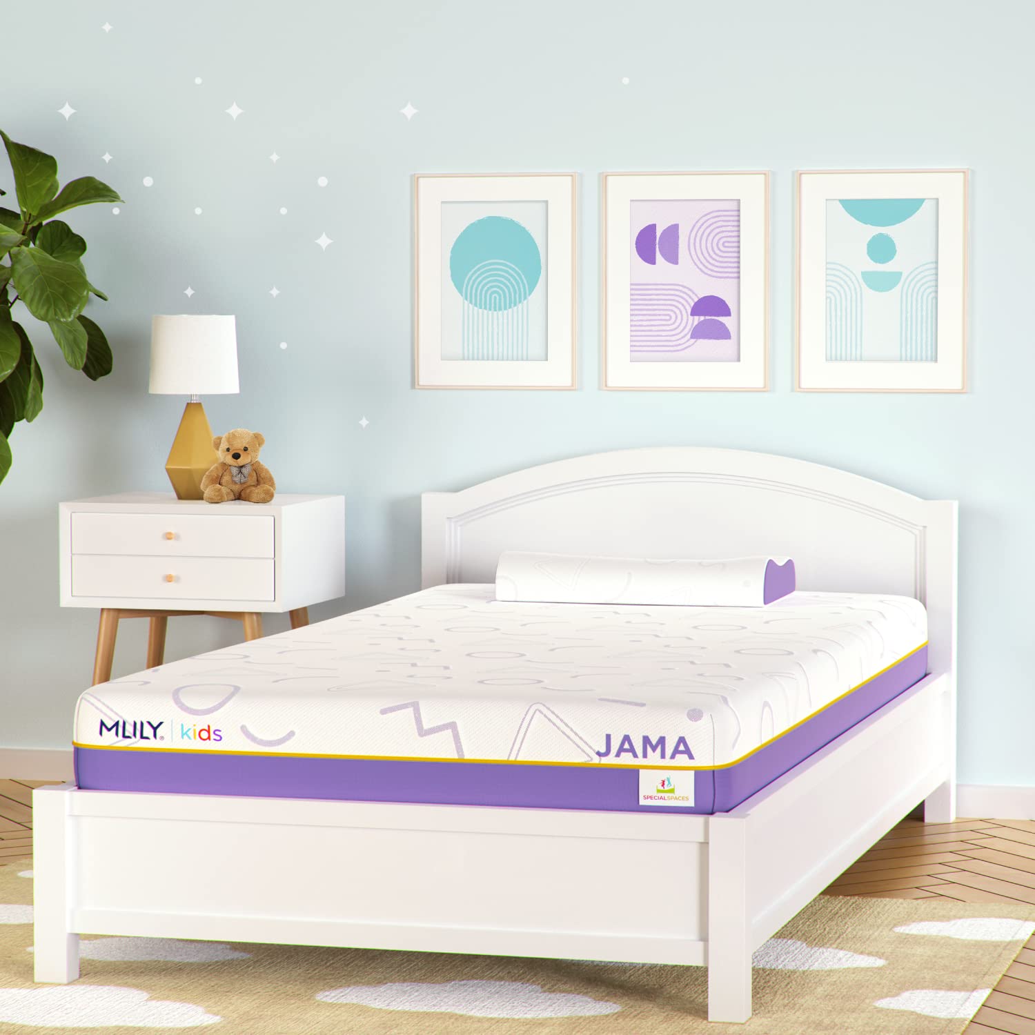 MLILY 7 Inch Twin Mattress for Kids, Memory Foam Bunk Bed Mattress with Mattress Protector in a Box Made in USA CertiPUR-US Certified, Medium Firm Trundle Cooling Gel Mattress, Purple