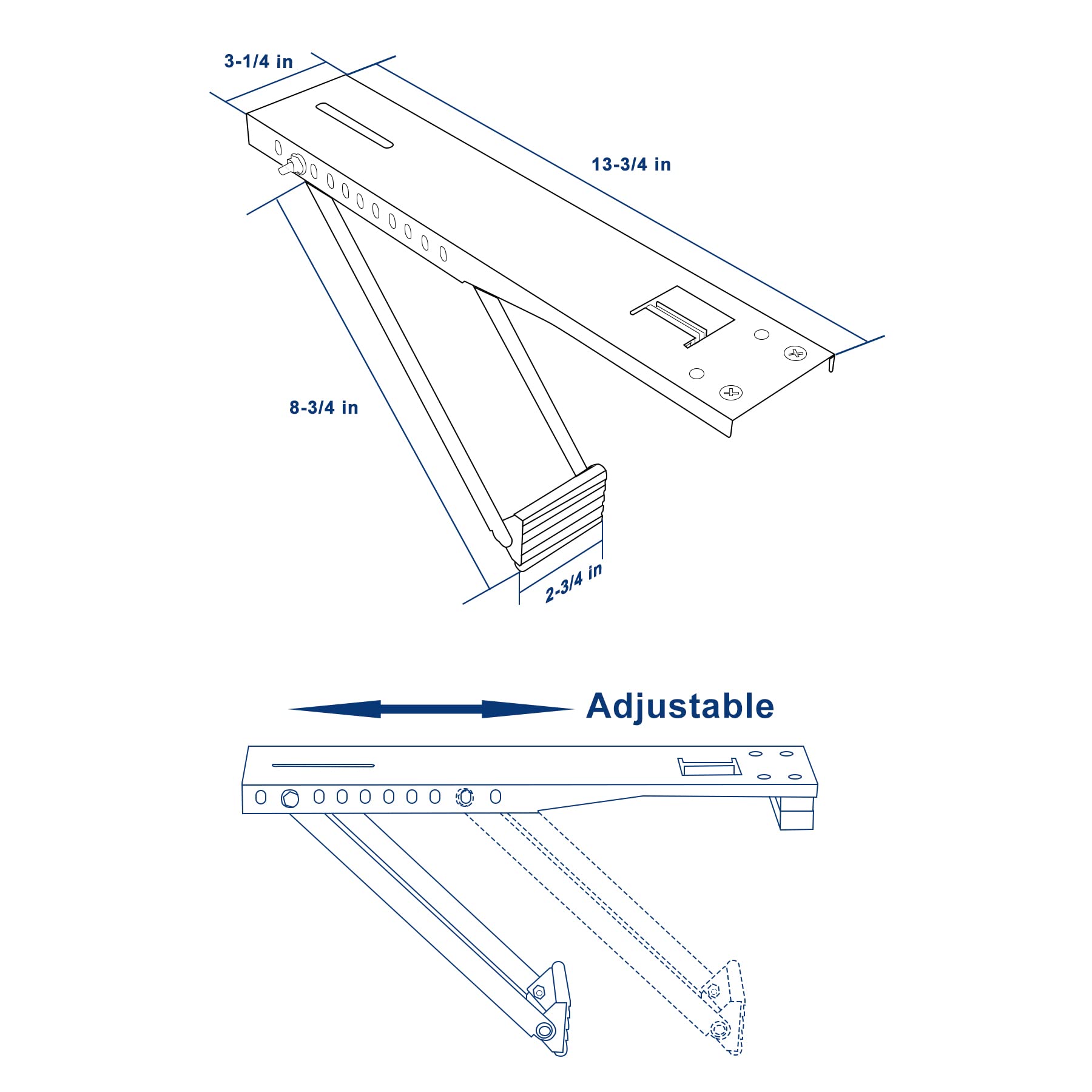 Wintcomfort Window Air Conditioner Bracket, Light Duty Support Bracket, Up to 85 lbs, Universal to Fit 5,000 to 12,000 BTU AC Units