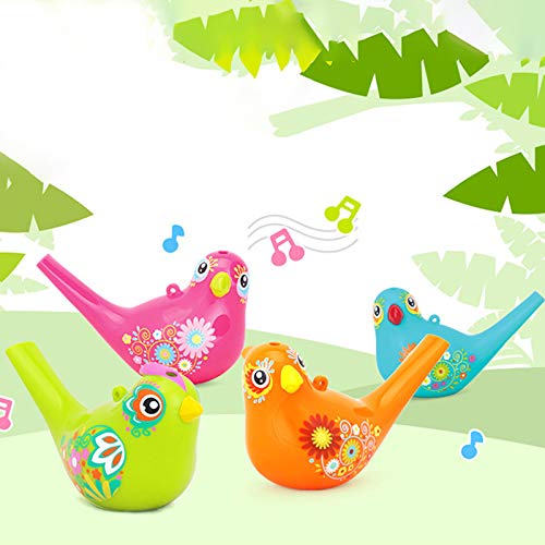 Tovip 1Pcs Coloured Drawing Water Bird Whistle Bathtime Musical Toy for Kids Early Learning Educational Children Gift Toy Musical Instrument