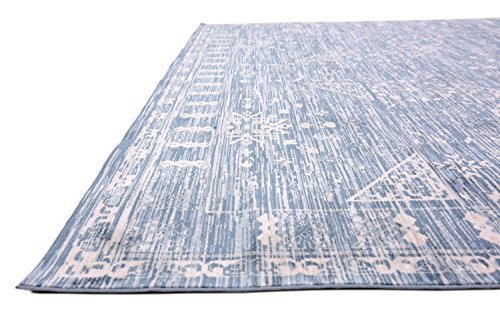 Unique Loom Paris Collection Area Rug - Birch (8' Square, Blue/ Beige)