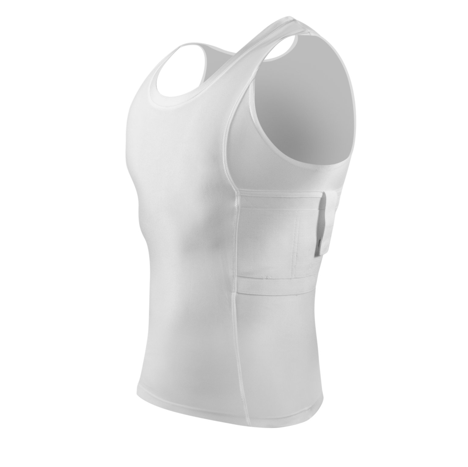 ConcealmentClothes Men’s Compression Undercover- Concealed Carry Holster Tank Top Shirt - 2 Pack- White and Black - X-Large