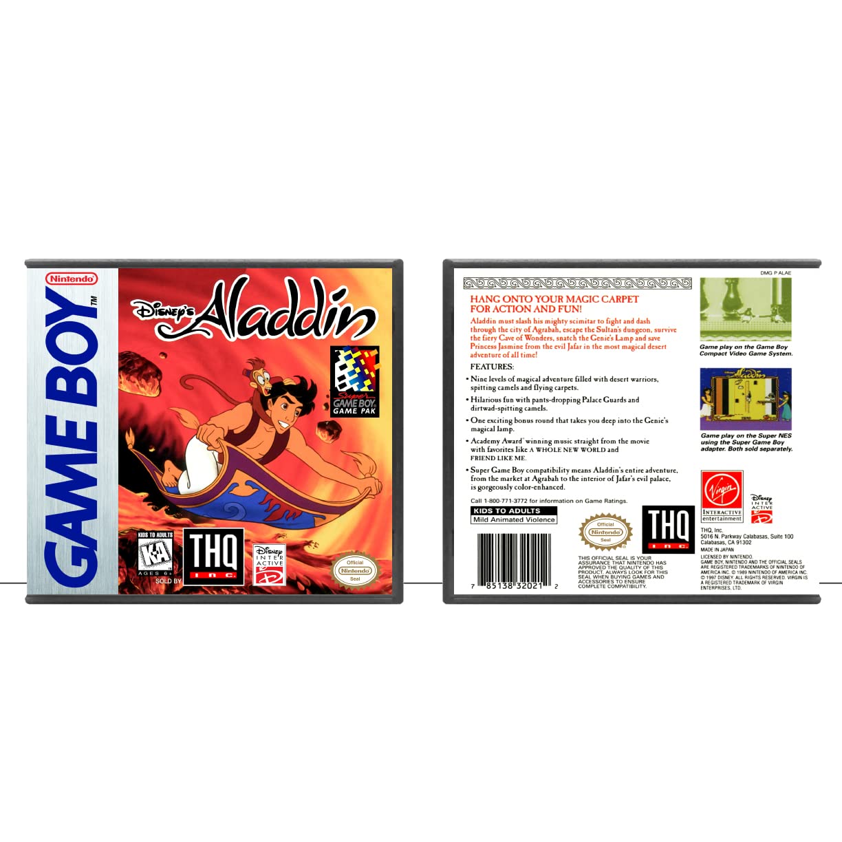 Disney's Aladdin | (GB) Game Boy - Game Case Only - No Game