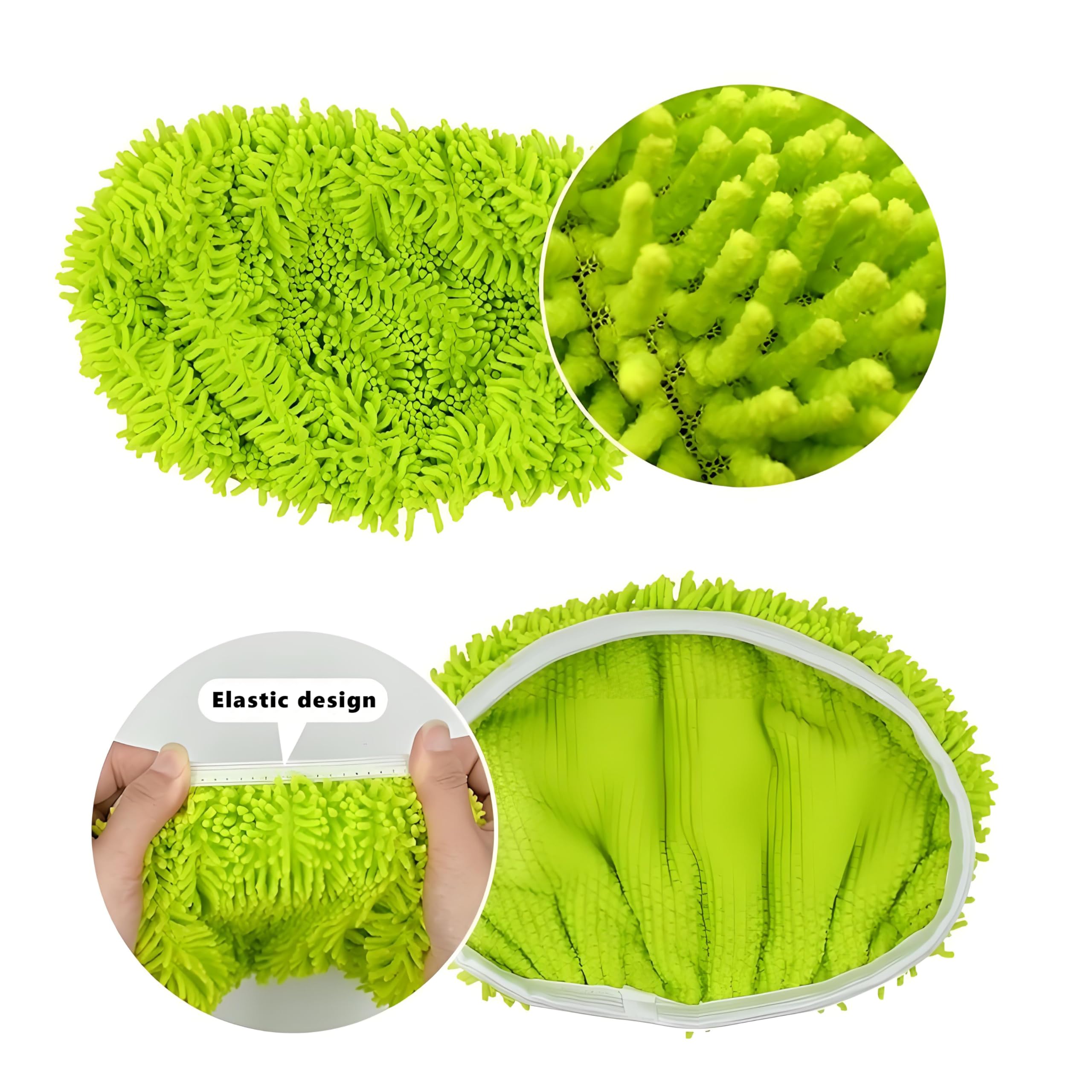 Generic Mop Refill Compatible with Sweeper Mop (2 Pack) - Microfiber Pet Heavy Duty Dust Collector Dry Cloth Refills - Reusable Mop Pad (Mop is Not Included), Green
