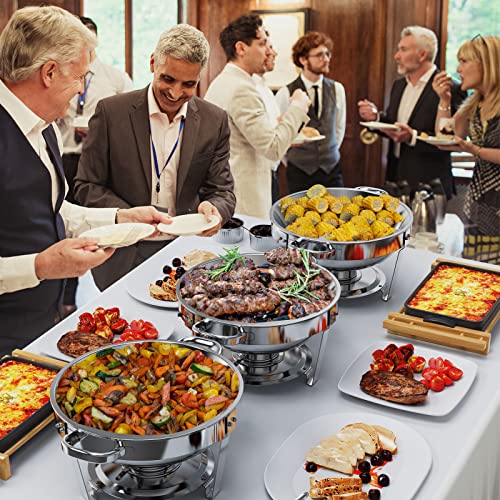 NPOUE Chafing Dish Buffet Set 5 QT Stainless Steel Buffet Servers And Warmers, Chaffing Servers With Covers, Catering, Chafer,Food Warmer For Partiesā¦