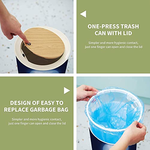 Small Trash Can with Lid for Bathroom Kitchen Office Diaper 3D rendering a black werewolf glowing red eyes howling at big moon Bedroom Garbage Trash Bin Dog Proof Waste Basket Cute Decorative