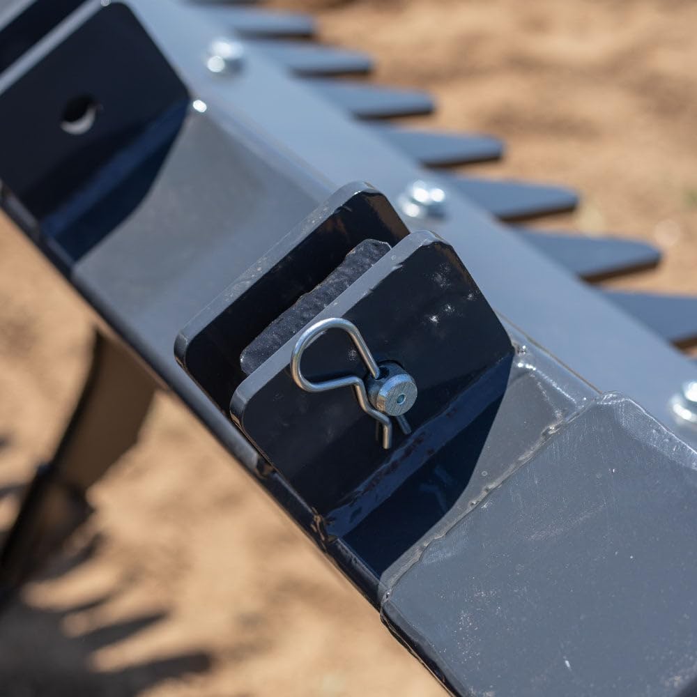 Titan Attachments 72in Ripper Scarifier Skid Steer Attachment, Quick Connect Landscape Rake with Ripper Comb
