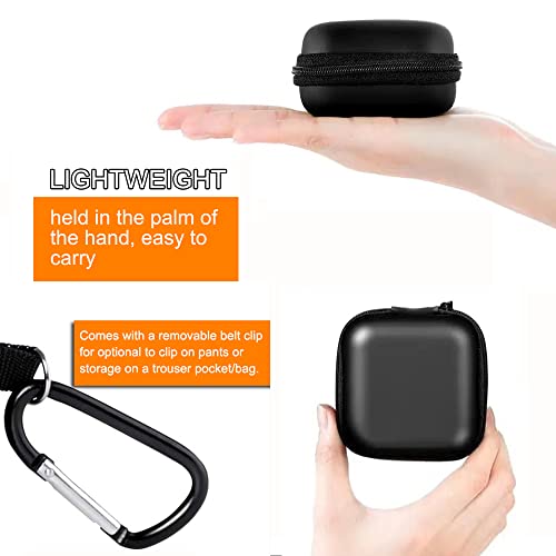 IRUGLE EVA Earbud Case Earphone Carrying Pouch with Belt Clip Mini Protection Storage Bag Holder Compatible with Airpods Bluetooth Wireless Headphone Beats Studio Buds Charger USB Cable Memory Cards