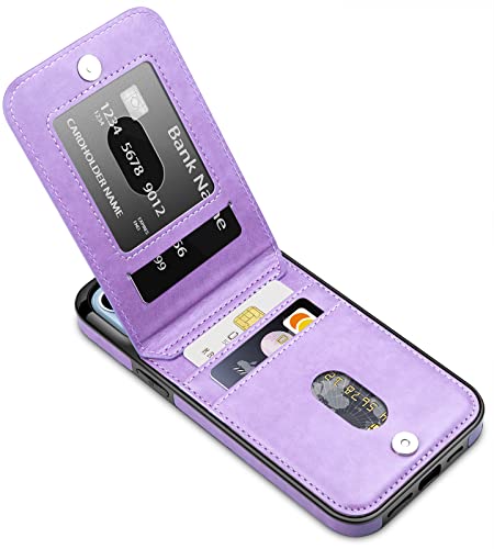 LakiBeibi Phone Case for iPhone 14 Pro Max Dual Layer Premium Leather Case for iPhone 14 Pro Max Wallet Case with Card Holders Flip Case Protective Case for iPhone 14 Pro Max 6.7 Inches,Purple