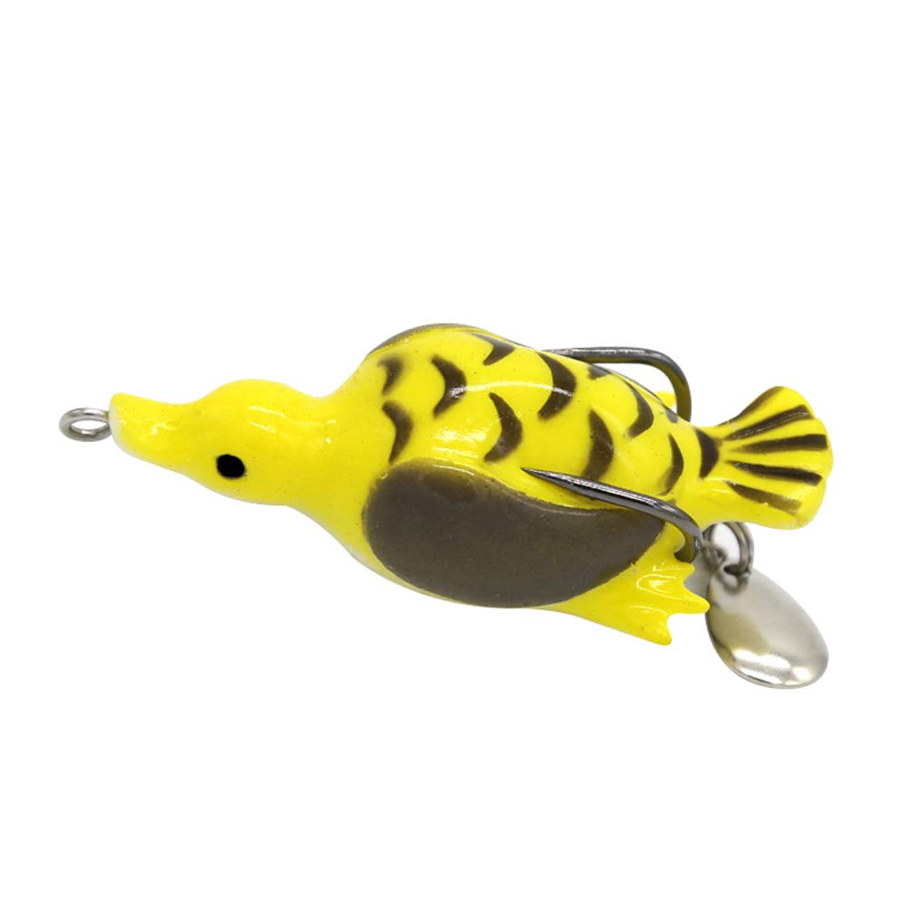 Connoworld Simulation Duck Fishing Bait Soft Lure Tackle Tool with Hook Swivel Sequin Plate - Red