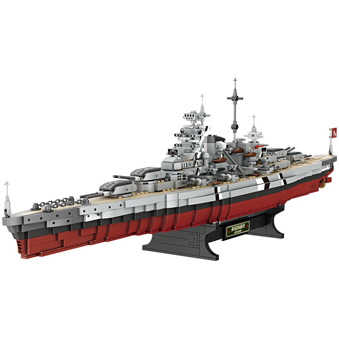 DIYI DIY Bismarck Battleship Model MOC Building Blocks Toys Set, Military Warship Compatible with Lego (2081PCS)