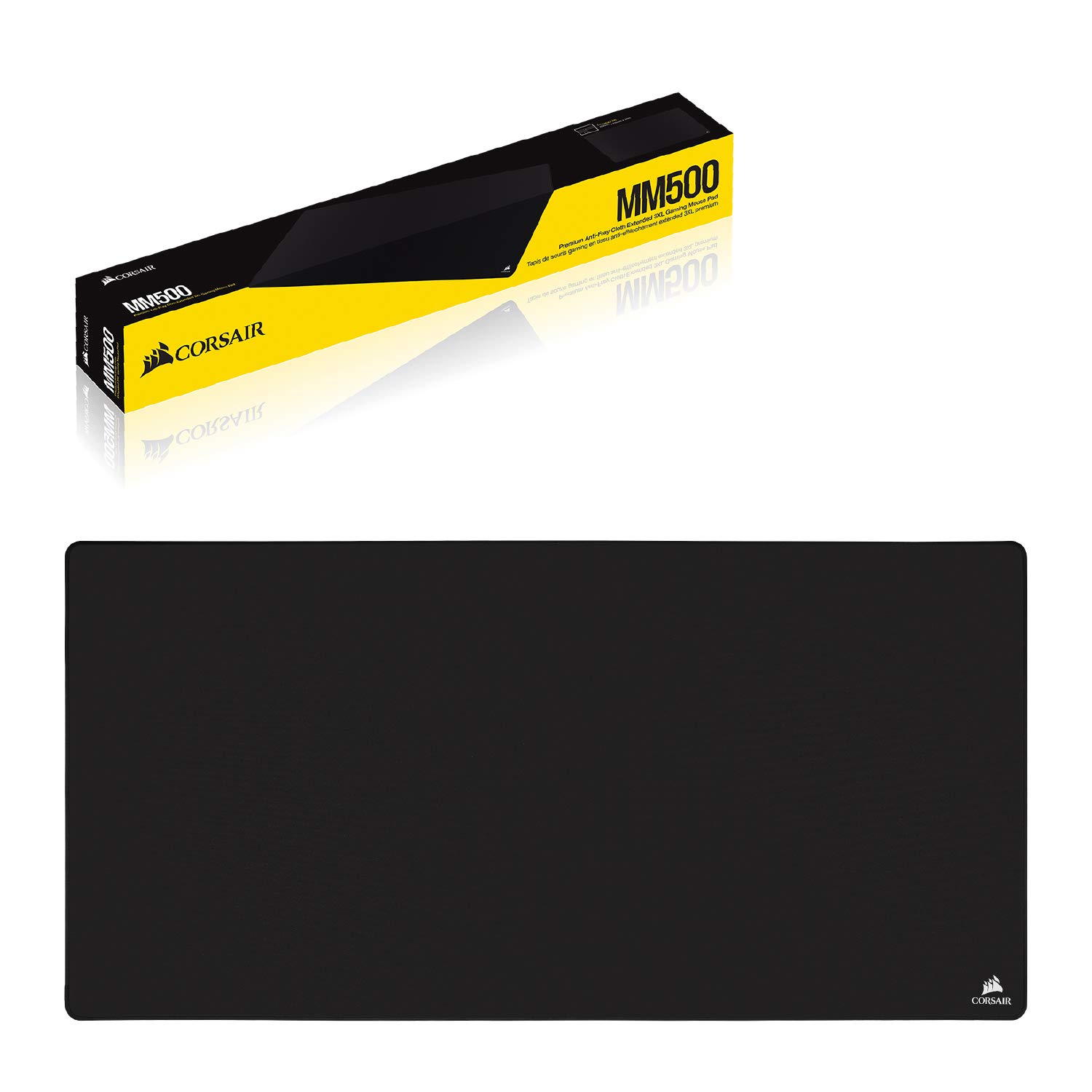 Corsair MM500 Premium Anti-Fray Cloth Gaming Mouse Pad, Extended 3XL - Black