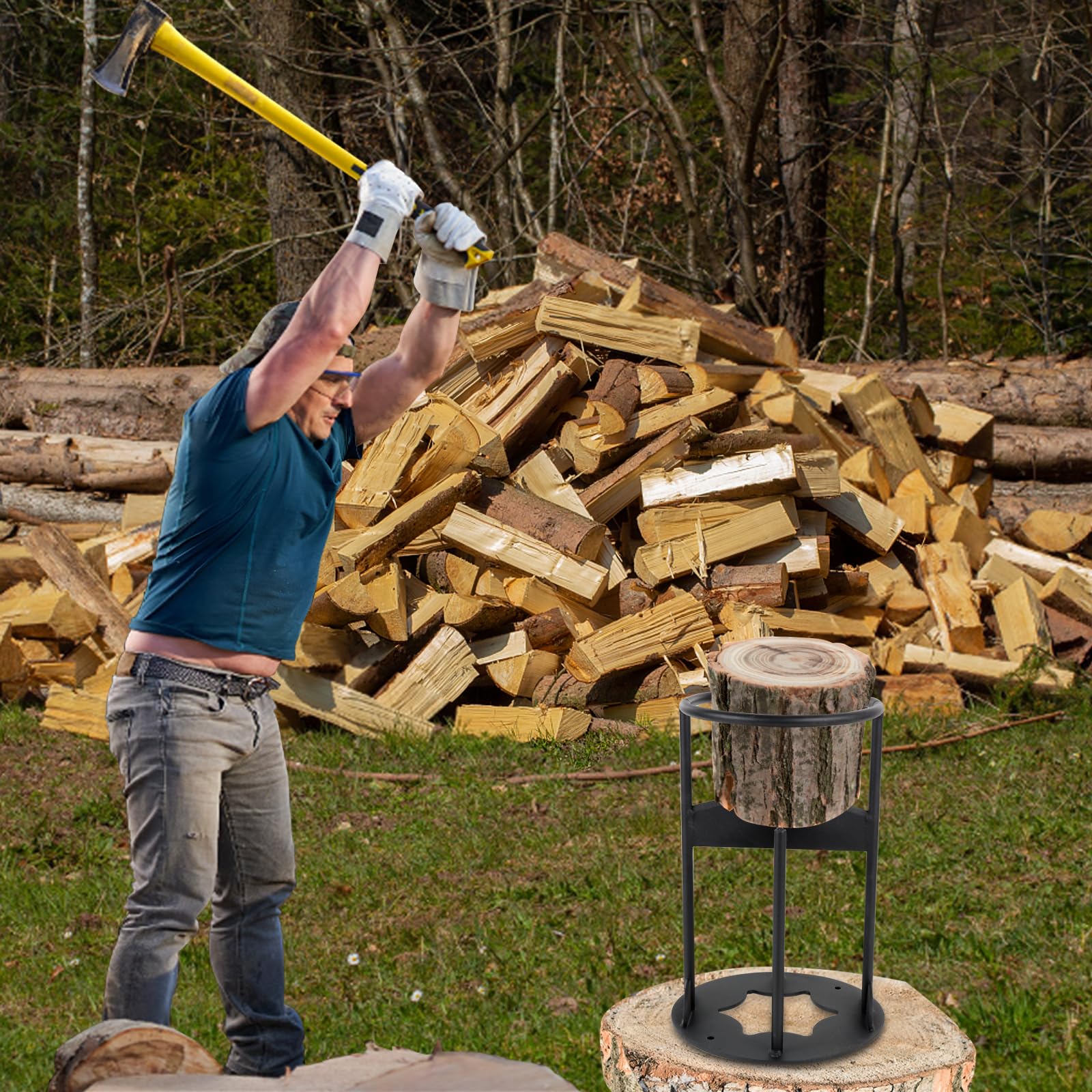 FaCreate Upgraded Log Splitter with Dual Blades,Manual Wood Splitter,Log splitters for firewood,Wood Splitter,dling Cracker,firewood Splitter,kindling Splitter